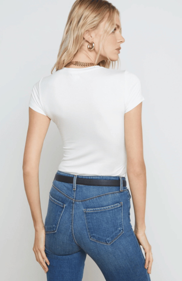 L'AGENCE RESSI FITTED TEE in WHITE | FLOW BY NICOLE - FLOW by nicole