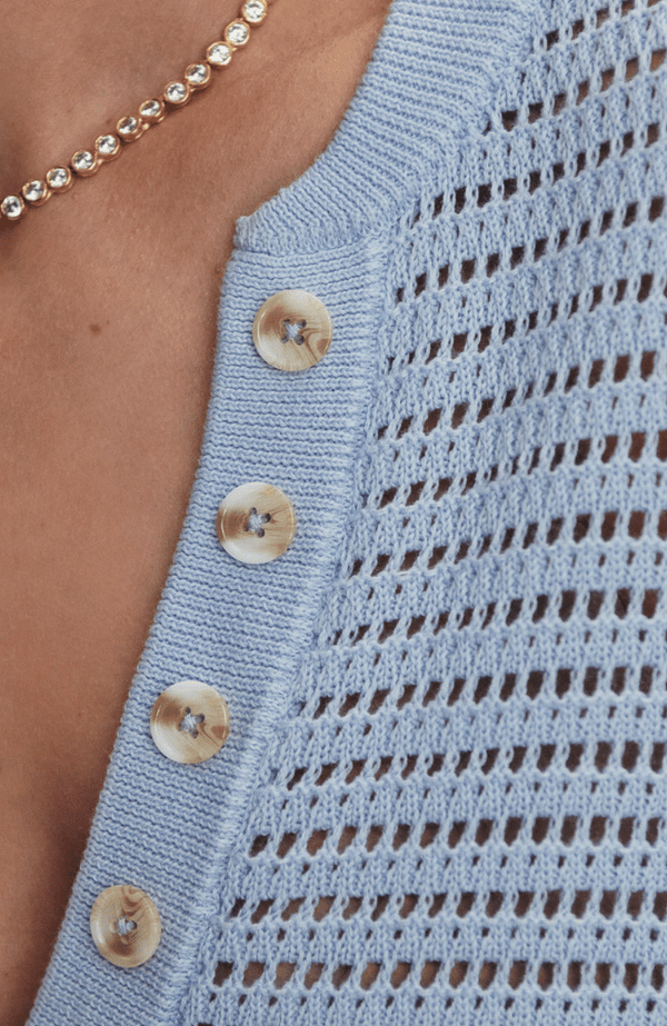 VARLEY CALLIE KNIT TOP in CASHMERE BLUE | FLOW BY NICOLE - FLOW by nicole