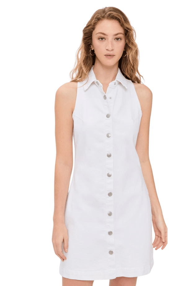 DL 1961 PAYTON MINI DRESS in WHITE | FLOW BY NICOLE - FLOW by nicole